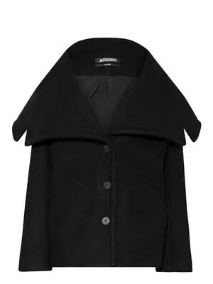 Jacquemus Le Caban Caruso Draped-collar Jacket - Black