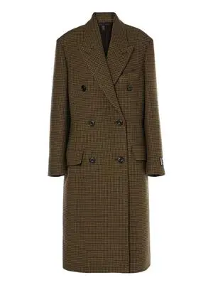 Acne Studios Checked Double-breasted Wool Blend Coat - Brown