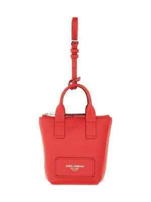 Dolce & Gabbana DOLCE & GABBANA Leather Minibag Charm Red