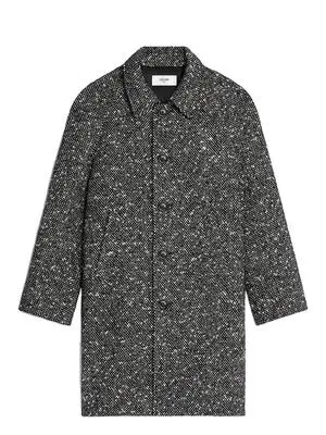 Celine Camden Wool Tweed Coat - Gray