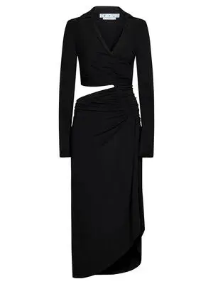 Off-White Cut-out Midi Dress - Black