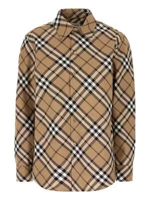 Burberry Check Long Sleeve Button Up Shirt - Multicolor