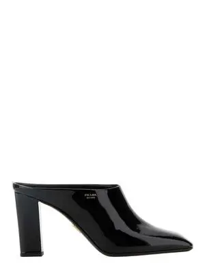 Prada Leather Mules 85mm - Black