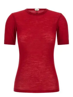 VERSACE VERSACE Ribbed Stretch Virgin Wool T-Shirt