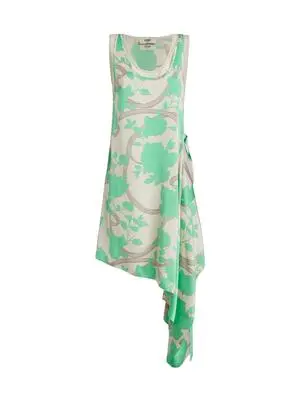 Fendi Printed Asymmetrical Dress - Multicolor