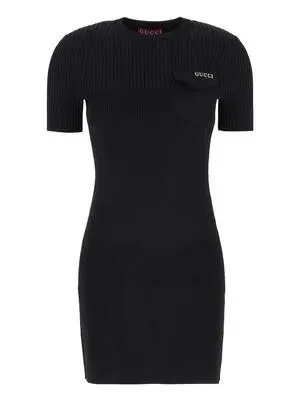 Gucci Ribbed Knit Dress - Multicolor