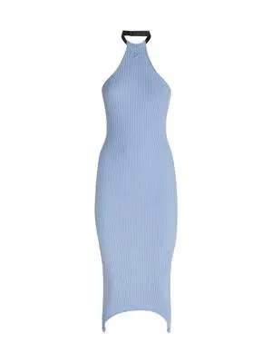 COURREGES Halter Neck Ribbed Dress - Multicolor