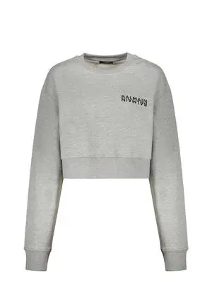 Balmain Cropped Logo Sweatshirt - Gray