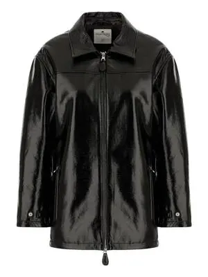 COURREGES Glossy Finish Leather Jacket - Multicolor