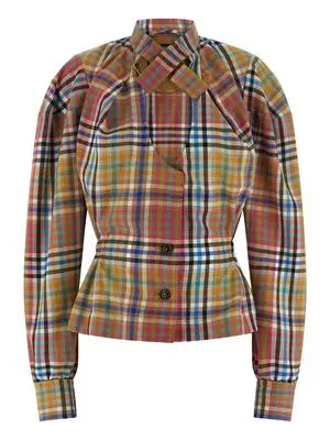 VIVIENNE WESTWOOD Vase Ensemble Check Wool Blazer - Multicolor