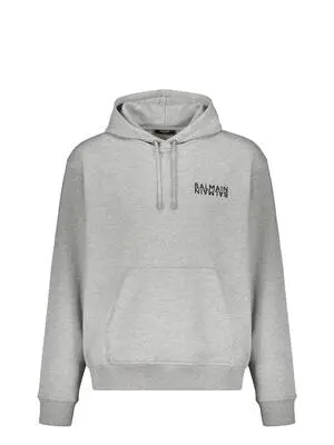 Balmain Logo Motif Hoodie - Gray