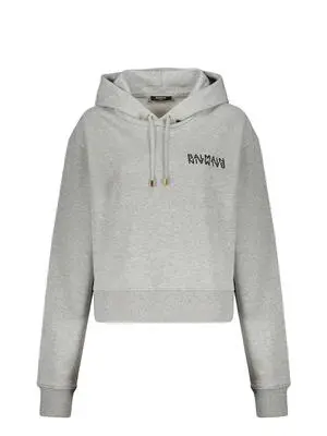 Balmain Balmain Logo Hoodie Women Gray