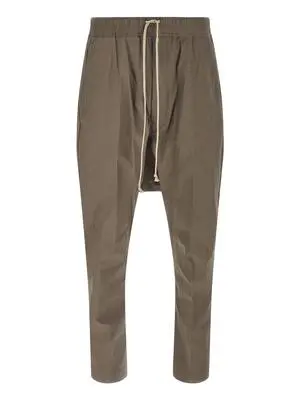 RICK OWENS RICK OWENS Cotton Poplin Drawstring Trousers