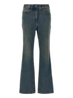 Givenchy Chain Logo Denim Jeans - Blue