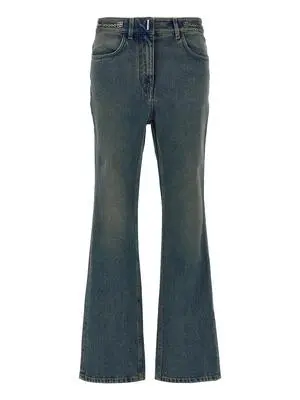 Givenchy Chain Logo Denim Jeans - Blue