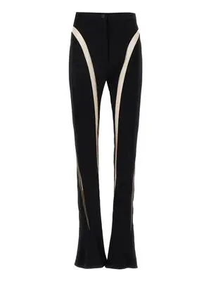 MUGLER Mesh Insert Leggings - Black
