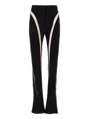 MUGLER Mesh Insert Leggings - Black