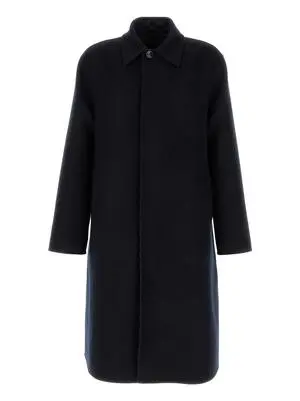 Gucci Navy Wool Blend Coat - Blue