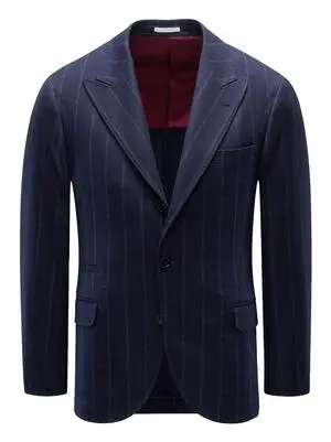 Brunello Cucinelli Wool Striped Jacket - Blue