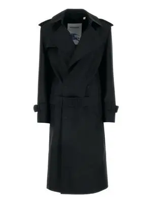 Burberry Silk Blend Trench Coat - Black