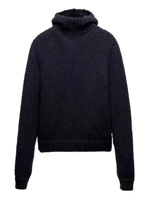 Prada Wool Hooded Sweater - Blue