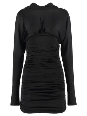 Saint Laurent Cowl Back Mini Dress - Black