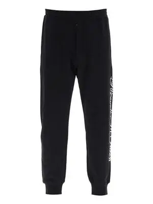Alexander McQueen Logo Cotton Pants - Black
