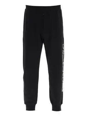 Alexander McQueen Logo Cotton Pants - Black