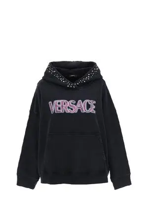 Versace Cotton Logo Sweatshirt - Black