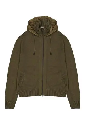 Herno Cashmere Zipped Hooded Sweater - Green