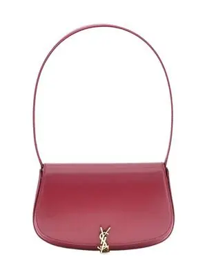 Saint Laurent Leather Mini Voltaire Shoulder Bag - Red