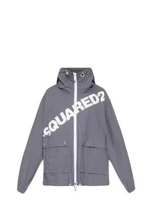 Dsquared2 DSQUARED2 Logo Hooded Windbreaker Gray