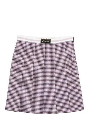 Marni Pleated Check Pattern Skirt - Pink