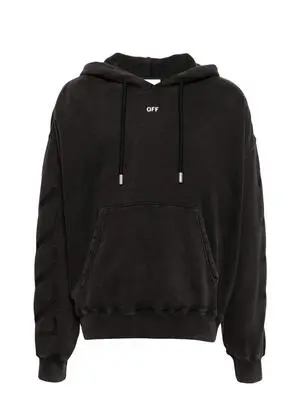Off-White St. Matthew Over Cotton Hoodie Sweatshirt - Black