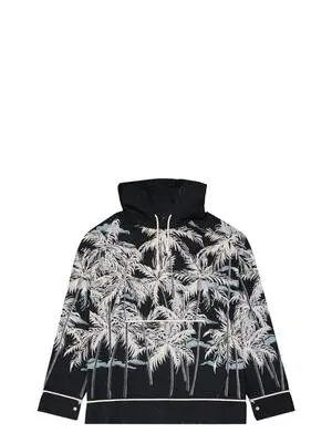 Palm Angels Palm Angels Hooded Printed Shirt Men Black