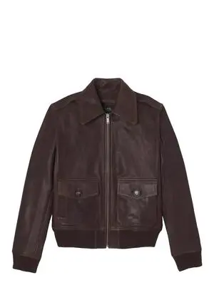 A.p.c. Leather Blouson Gaelle - Brown