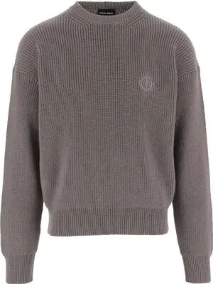 Giorgio Armani Virgin Wool Crewneck Sweater - Gray