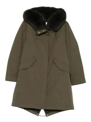 YVES SALOMON Fur Hooded Parka - Green