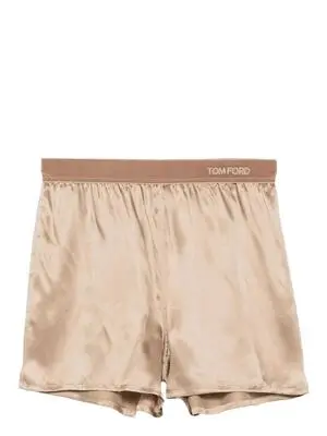 TOM FORD Logo-waistband Silk Shorts - Multicolor