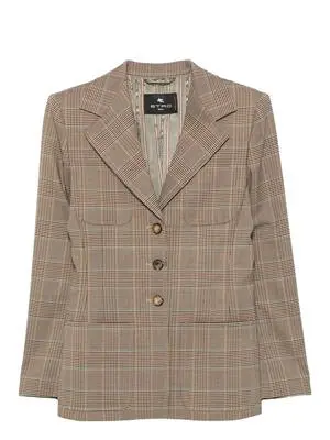 Etro Checked Wool Blazer - Multicolor