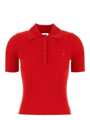 COURREGES COURREGES Viscose Blend Polo Shirt Pink