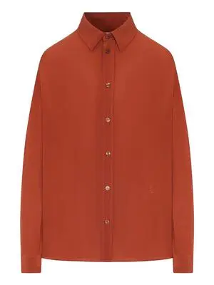 Saint Laurent Silk Chemise - Red