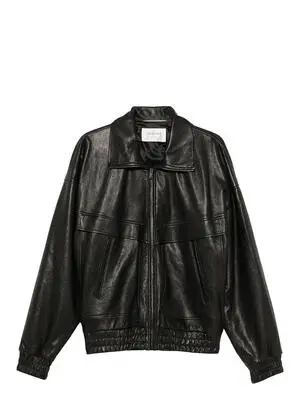 Saint Laurent Lambskin Bomber Jacket - Black