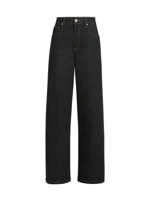 Brunello Cucinelli Pantalone Loose Barrel In Denim No Fade - Black