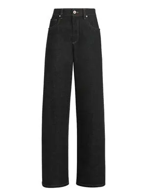 Brunello Cucinelli Loose Barrel No Fade Denim Trousers - Black