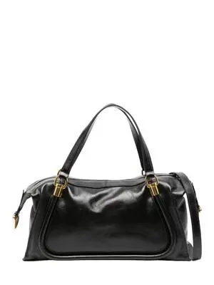 Chloé Calf Leather Glossed Shoulder Bag - Black
