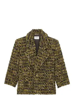 Saint Laurent Single-breasted Jacket In Tweed - Green