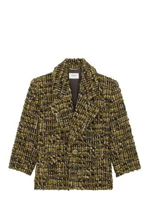 Saint Laurent SAINT LAURENT Single-Breasted Jacket In Tweed Green