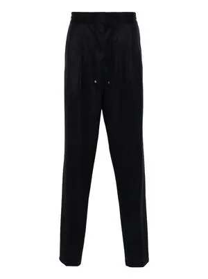 Brunello Cucinelli Wool Flannel Leisure Fit Trousers - Blue