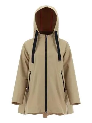 Herno Flared Hooded Jacket - Brown